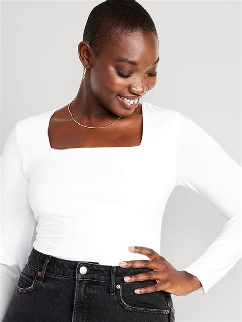 Long Sleeve Square Neck Bodysuit Old Navy
