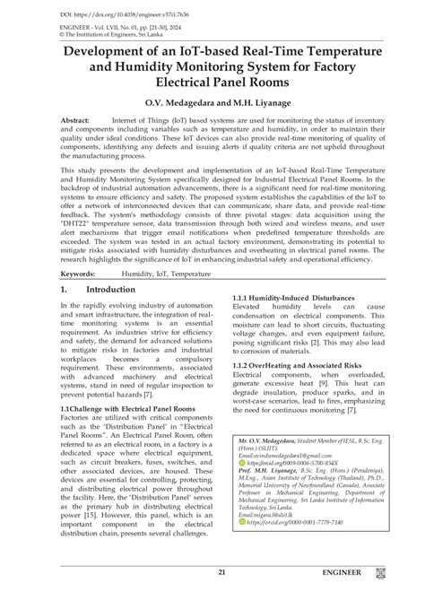 PDF Development Of An IoT Based Real Time Temperature And Humidity Monitoring System For