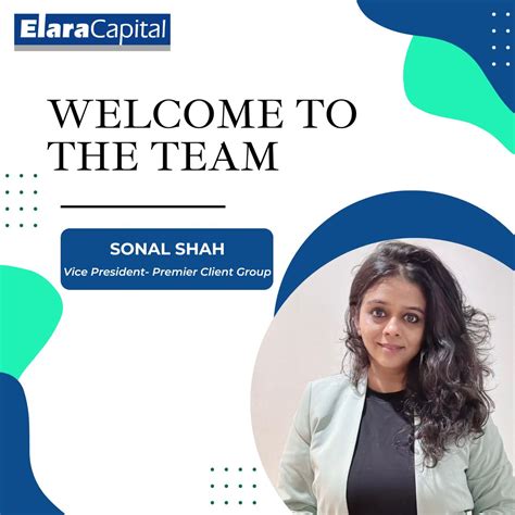 Elara Capital On Linkedin We Are Delighted To Welcome Sonal Shah To Elara