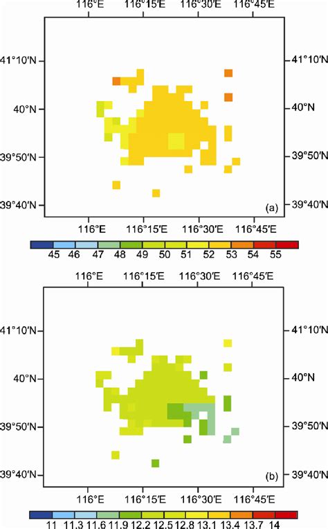 A Mean Values Of Lst Simulated By U Hrldas And B Differences