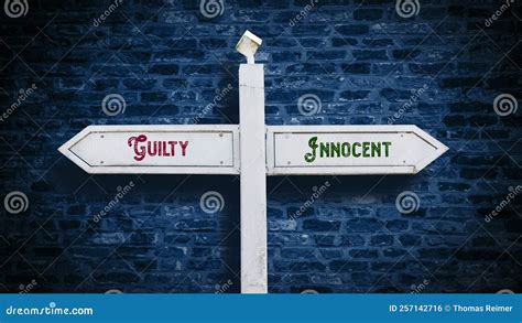 Street Sign Innocent Versus Guilty Stock Illustration Illustration Of Honest Road 257142716