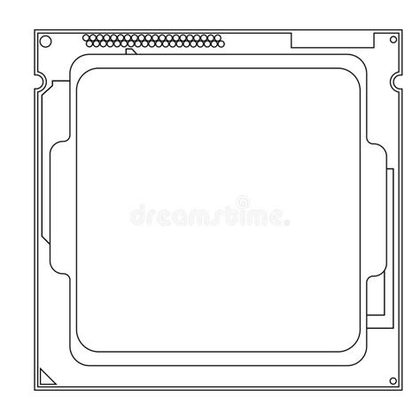 Simple Illustration Of Digital Electronic Computer Cpu Chip Icon Stock Vector Illustration Of