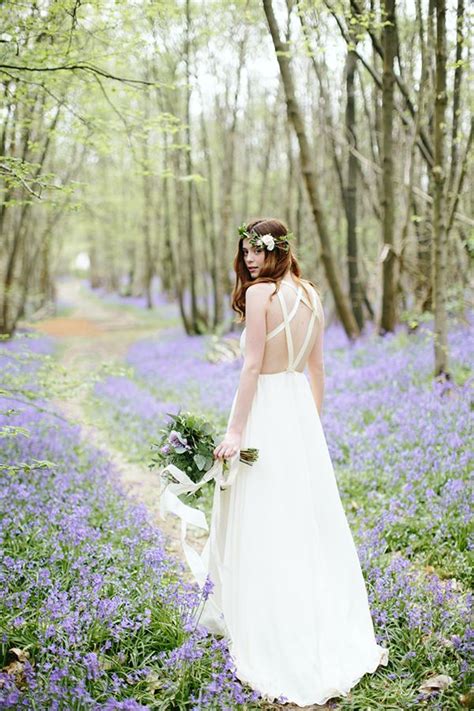 English Bluebell Wood Wedding Inspiration And A Blush Coloured Wedding