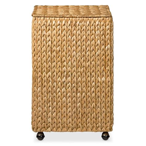 Nantucket Woven Seagrass Laundry Hamper On Wheels Williams Sonoma
