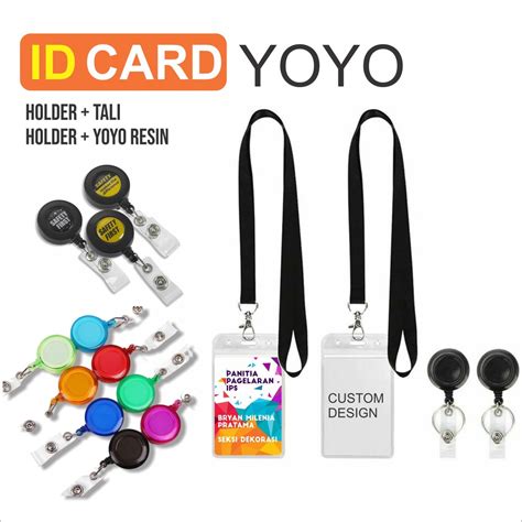 Jual CETAK ID CARD YOYO HOLDER TALI RESIGN EVENT KANTOR SISWA LENGKAP
