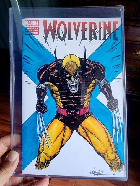 Wolverine Sketch Cover Markers Original Comic Art Nerd Crawler