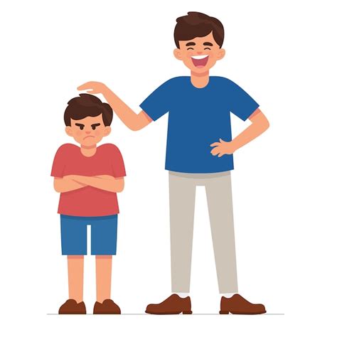 Viejo Hermano Molesta A Su Hermano Menor Porque Demasiado Corto