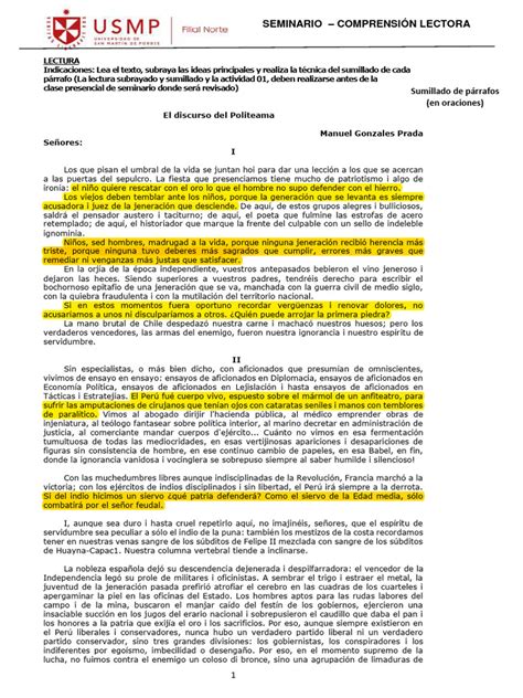 Texto Seminario El Discurso Del Politeama Pdf