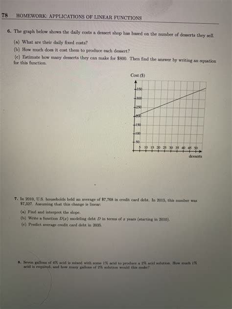 Solved Homework Applications Of Linear Functions 1 Joes