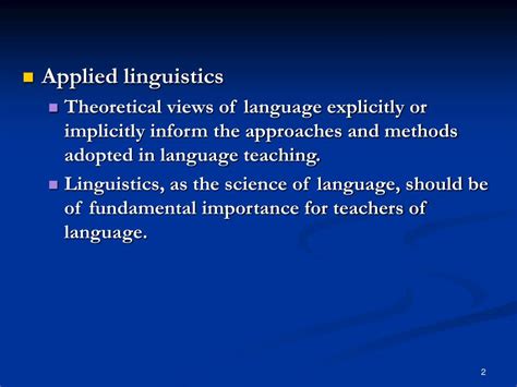 PPT Chapter 11 Linguistics And Language Teaching PowerPoint