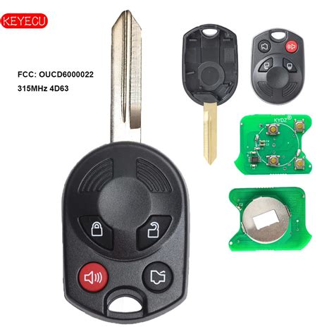 Keyecu Replacement Remote Key Button Mhz D Chip Ignition Key Keyless Entry Fcc Id