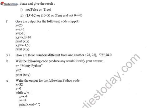 Cbse Class 11 Computer Science Question Paper Set R Solved
