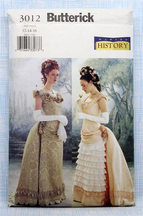 Butterick Sewing Pattern 3012 Misses Costume Floor Length Gown With