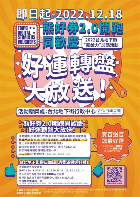 熊好券20開跑 台北地下街好運轉盤加碼同歡慶 桃園電子報
