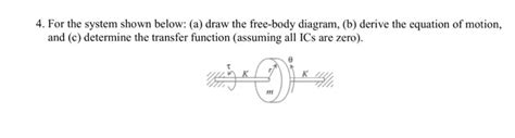 Solved For The System Shown Below Draw The Free Body
