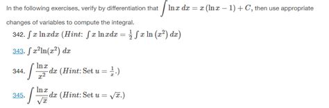 Solved In The Following Exercises Verify By Differentiation