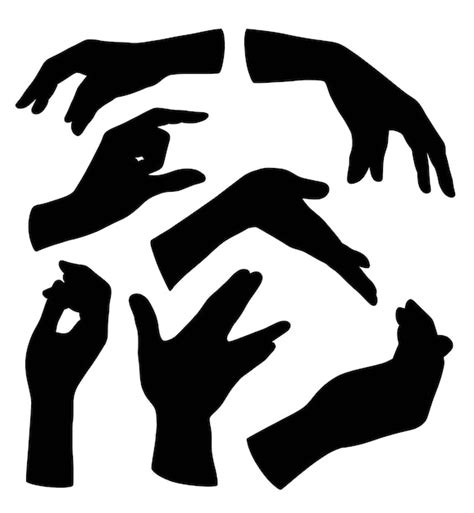 Silueta De Gesto De Signo De Mano Vector Premium