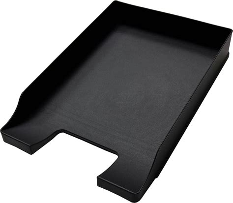 Black A4 Size Document Trays Stackable Desk Organizer Plastic Tray For Office Paper File