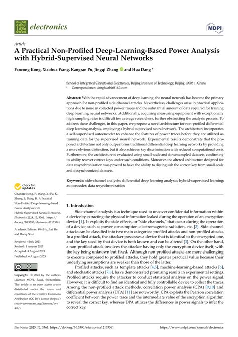 Pdf A Practical Non Profiled Deep Learning Based Power Analysis With Hybrid Supervised Neural