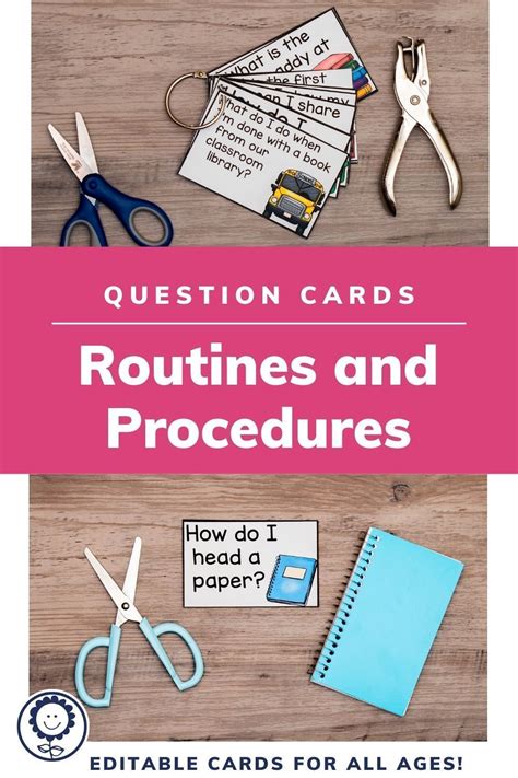 Routines And Procedures Question Cards Editable Routines And
