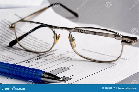 The Document Pen Glass Stock Image Image Of Concepts 12255807
