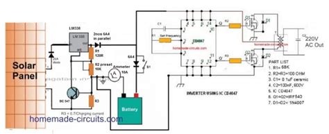 How To Make A Simple Solar Inverter Circuit Homemade Circuit Projects