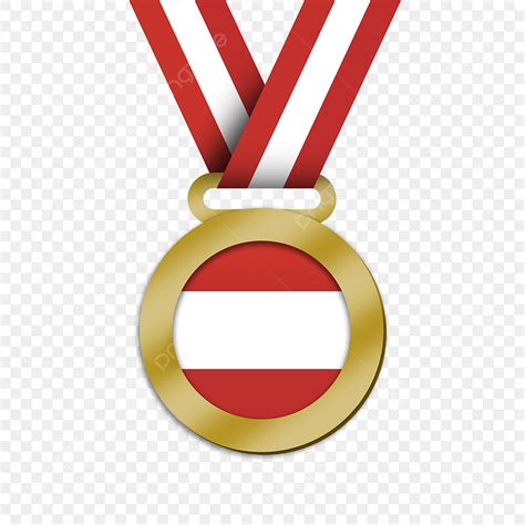 Austria Flag Medal Nationality Clipart Png PNG Transparent Clipart Image And PSD File For