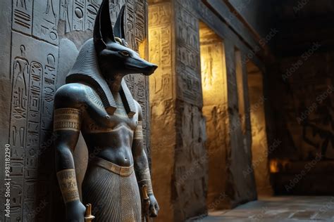 This Image Features A Statue Of Anubis The Ancient Egyptian God Of