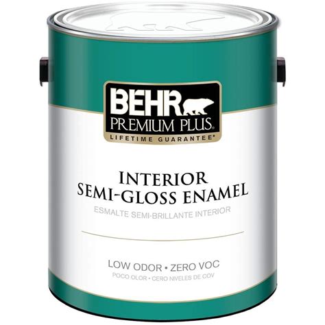 BEHR Premium Plus 1 Gal Ultra Pure White Semi Gloss Zero VOC Interior