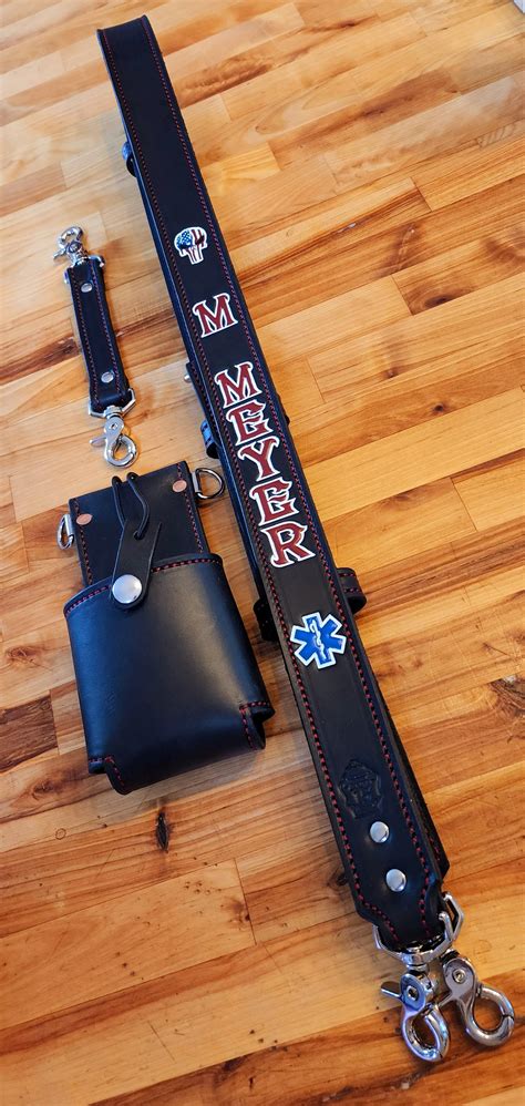 Custom Leather Firefighter Radio Strap Etsy