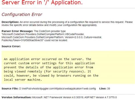 Vs 2017 Problems Uploading Site To Host Can Not Load Type