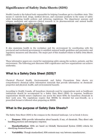 PPT Significance Of Safety Data Sheets SDS PowerPoint Presentation