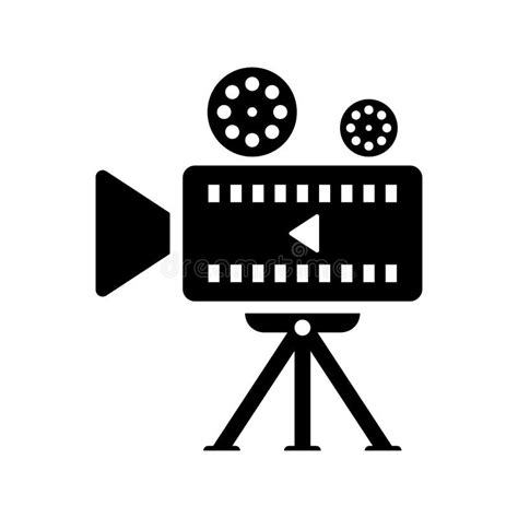Film Video Videography Icon Black Vector Graphics Stock Vector