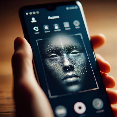 Premium Photo Concept Of Face Scanning Biometric Id With Futuristic Hud Interface Scanning
