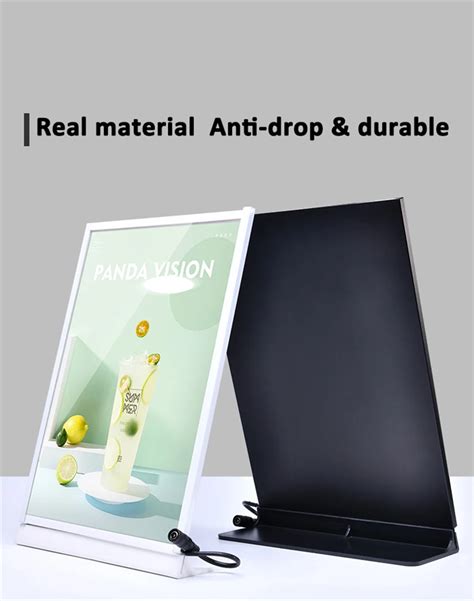 Lighted Menu Display Stand Acrylic Led Sign Holder Custom Led Light