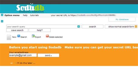 create a free online database for any purpose with soda db