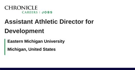 Assistant Athletic Director For Development Job With Eastern Michigan