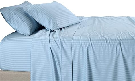 Damask Striped 600 Thread Count 100 Percent Cotton Full 4pc Bed Sheets