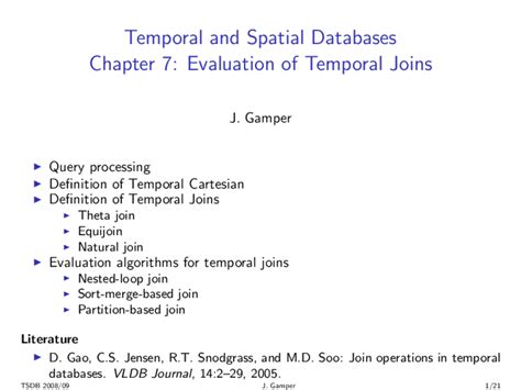 evaluation of temporal joins temporal and spatial databases lecture 07