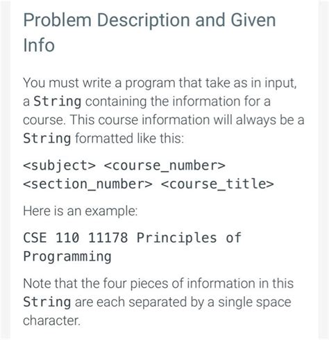 solved problem description and given info you must write a