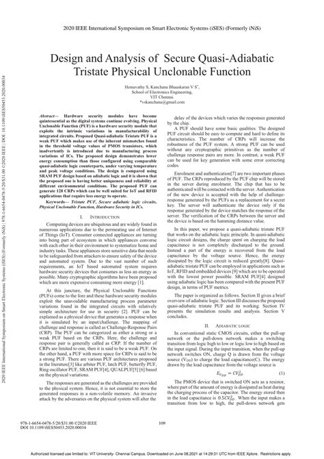 Pdf Design And Analysis Of Secure Quasi Adiabatic Tristate Physical