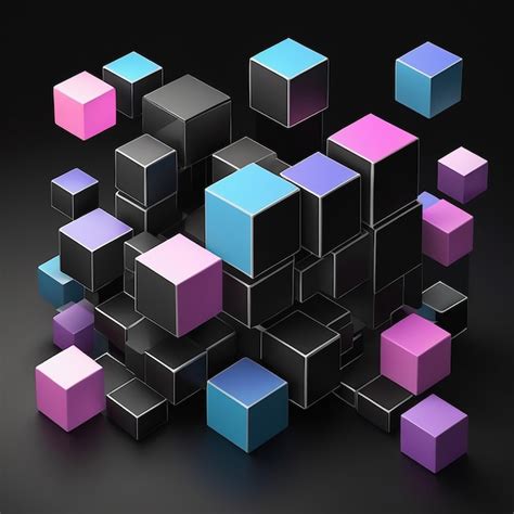 Abstract 3d Rendering Of Geometric Shapes A Composition In Dimensions Premium Ai Generated Image