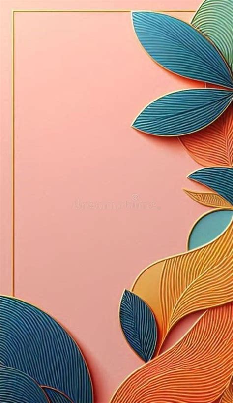 Elegant Paper Art Of Tropical Leaves On Pastel Background Stock