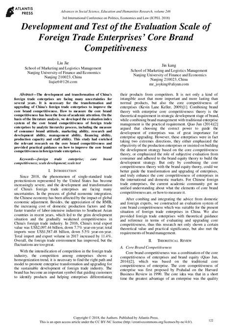 Pdf Development And Test Of The Evaluation Scale Of Foreign Trade