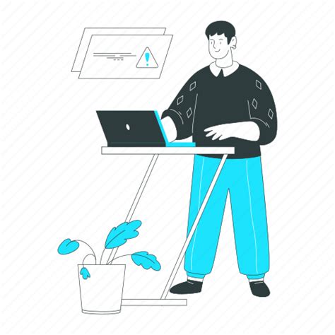 standing computer troubleshooting technology communication gadget