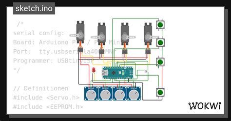 Robot Arm Wokwi Esp32 Stm32 Arduino Simulator
