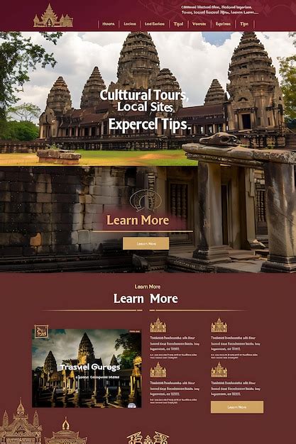 Phnom Penh Tour With Animated Transitions Effect Cultural La Travel Website Layout Idea Designs