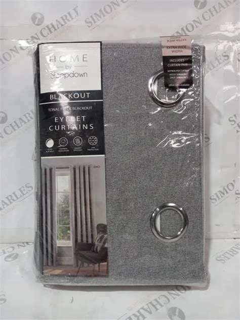 Lot 8556 Home By Sleepdown Tonal Fleck Blackout Eyelet Curtains In