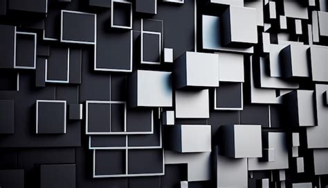 Premium Ai Image Generative Ai Monochrome Overlap Abstract Square Background
