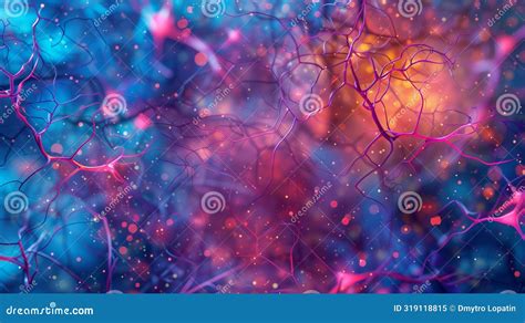 Human Neural Network Closeup Nervous System And Synapse Neurology And Microbiology Concept